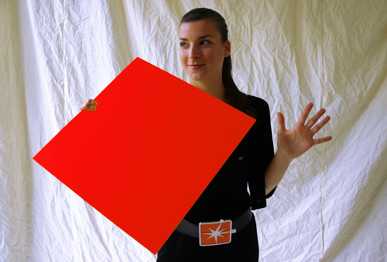 FOAMALITE® color "rot (rot 60)", 1560 x 3050 x 5 mm, ähnlich RAL 3020 ...